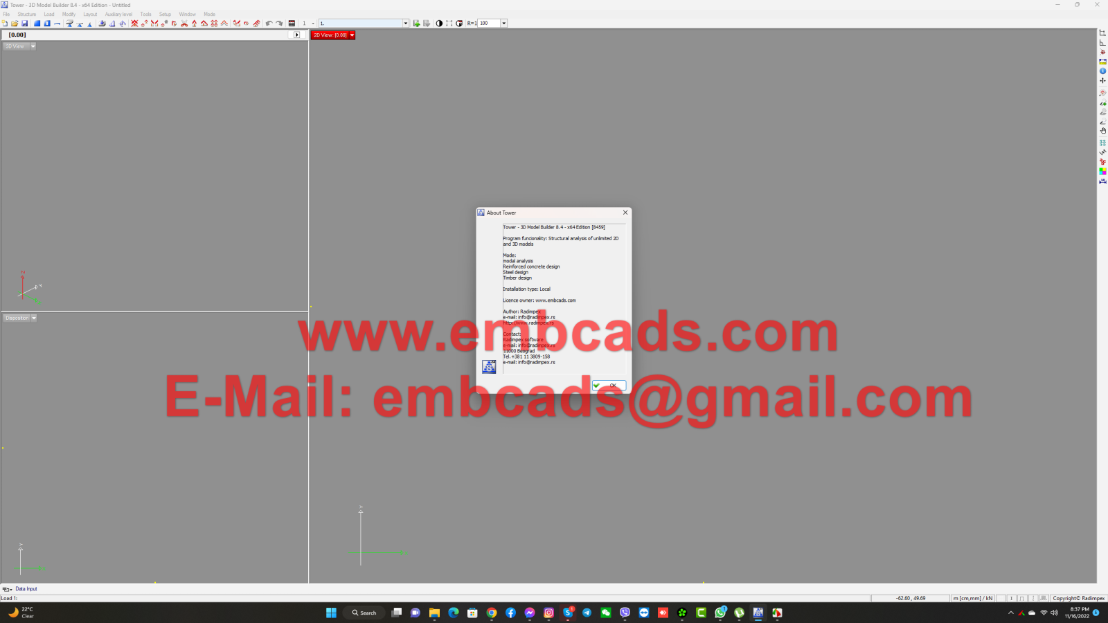 Radimpex Tower 8 B8440 With ArmCad & METAL Studio Full Work Win11 PRO ...