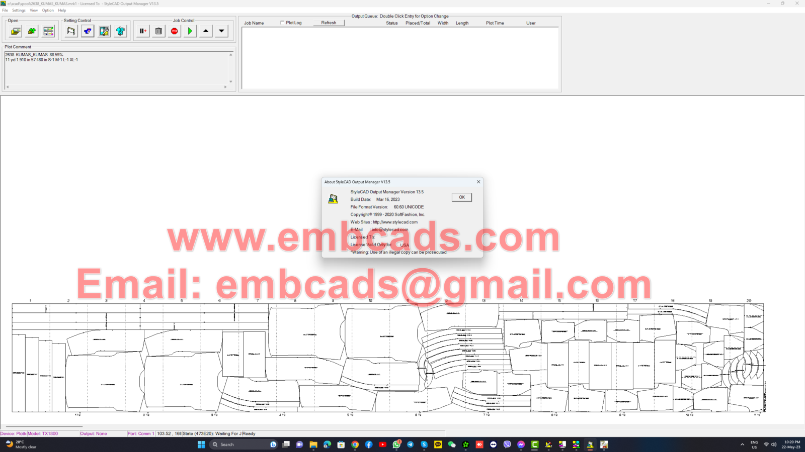 StyleCad V13 5 With Premium Marker And Cutplanner | New Released April 2023 - EmbCads Software's ...