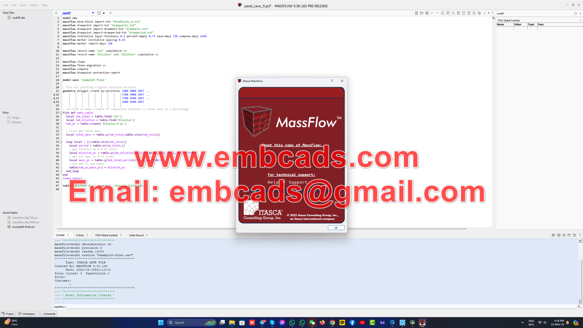 ITASCA V9.0.0.165 Suite | Flac3D_2D + PFC3d_2D + 3DEC + Mass flow ETC - EmbCads Software's Services