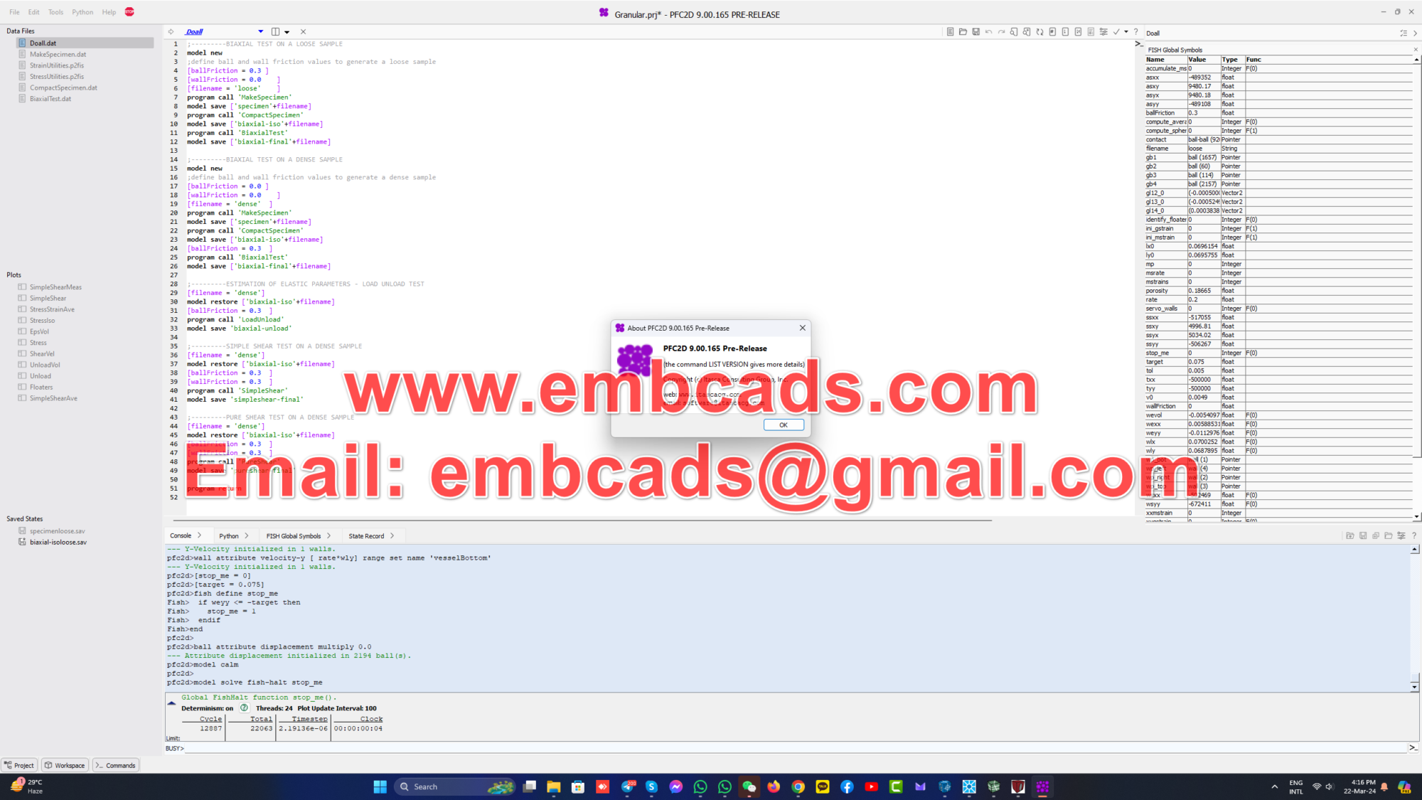 ITASCA V9.0.0.165 Suite | Flac3D_2D + PFC3d_2D + 3DEC + Mass flow ETC - EmbCads Software's Services