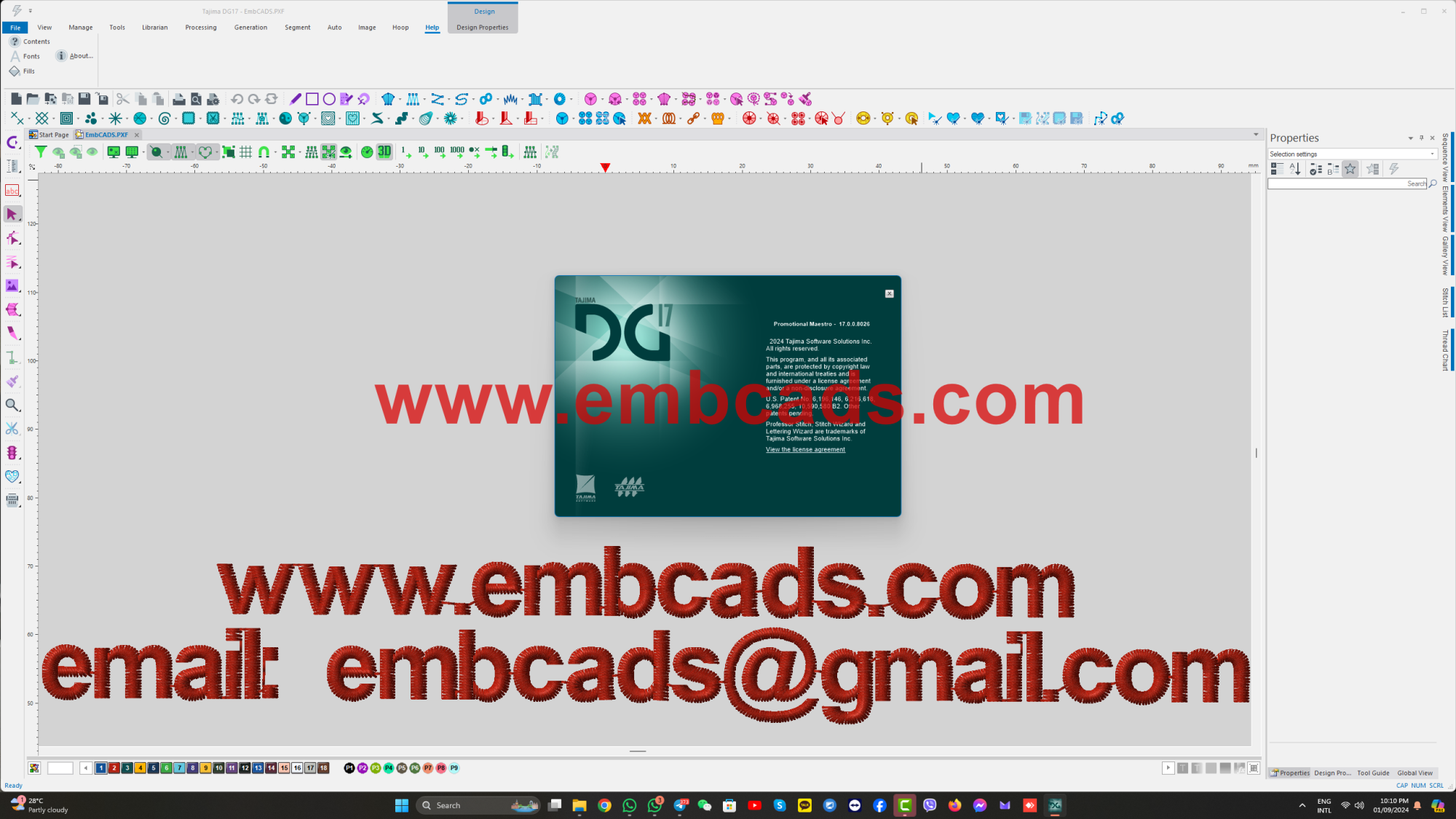 TAJIMA DG17 MAESTRO Professional Embroidery Digitizing Software| New Released 2024 - EmbCads ...
