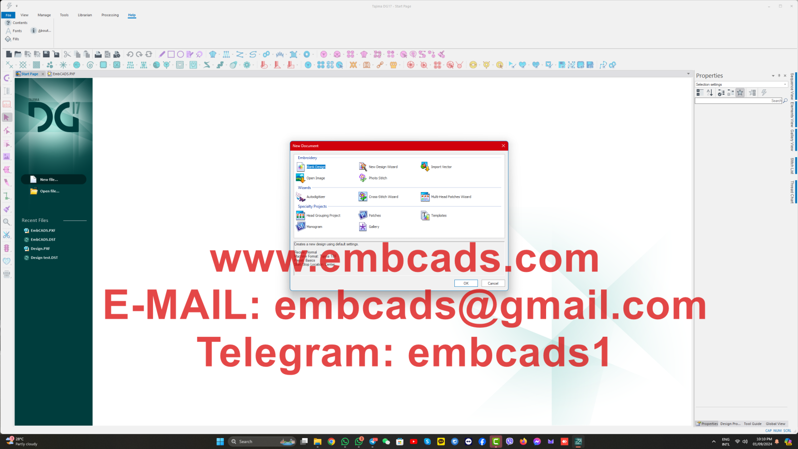 TAJIMA DG17 MAESTRO Professional Embroidery Digitizing Software| New Released 2024 - EmbCads ...