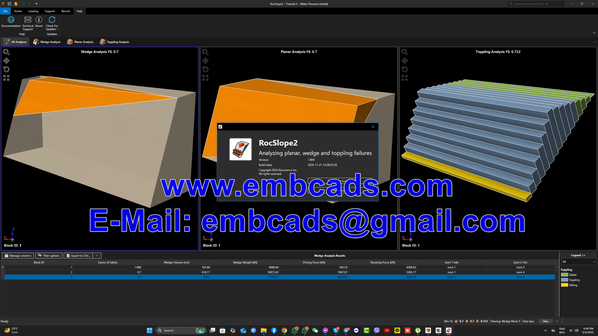 Rocscience V2024 December & November Full Suite 21 Modules - EmbCads Software's Services