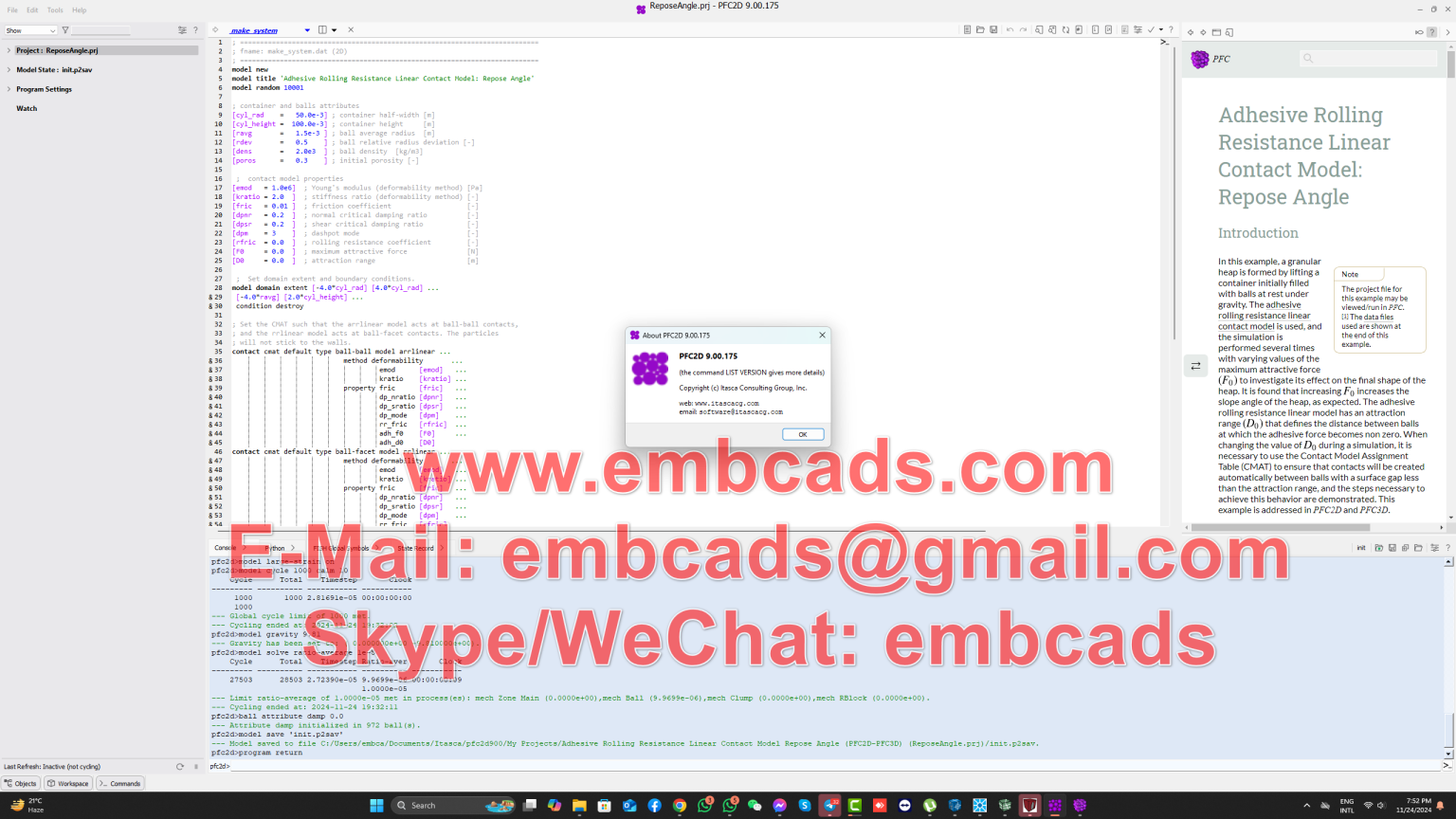 ITASCA V9.00.175 Suite | Flac_2D_3D + PFC_2D_3D + 3DEC + Mass flow ETC - EmbCads Software's Services