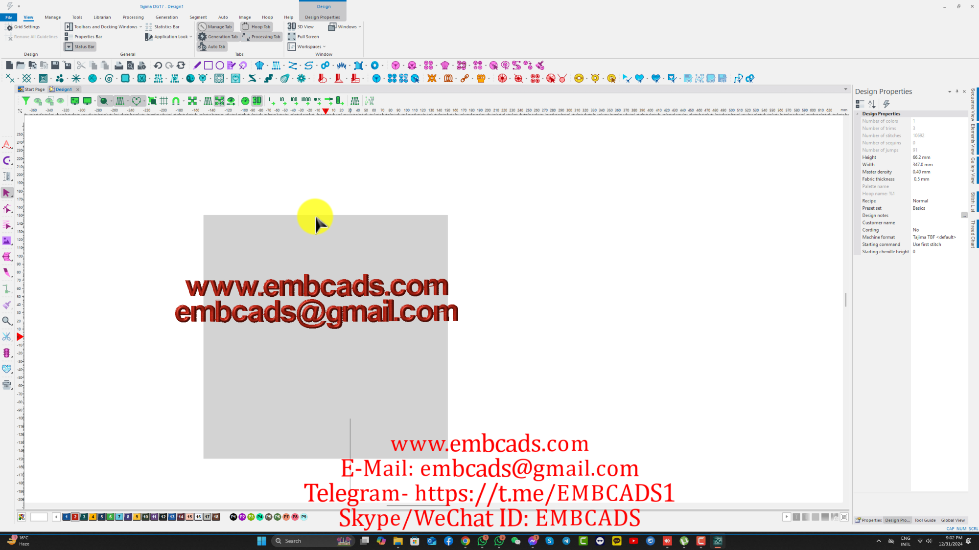 Tajima DG17 Maestoro Build 8032 Full Version - EmbCads Software's Services