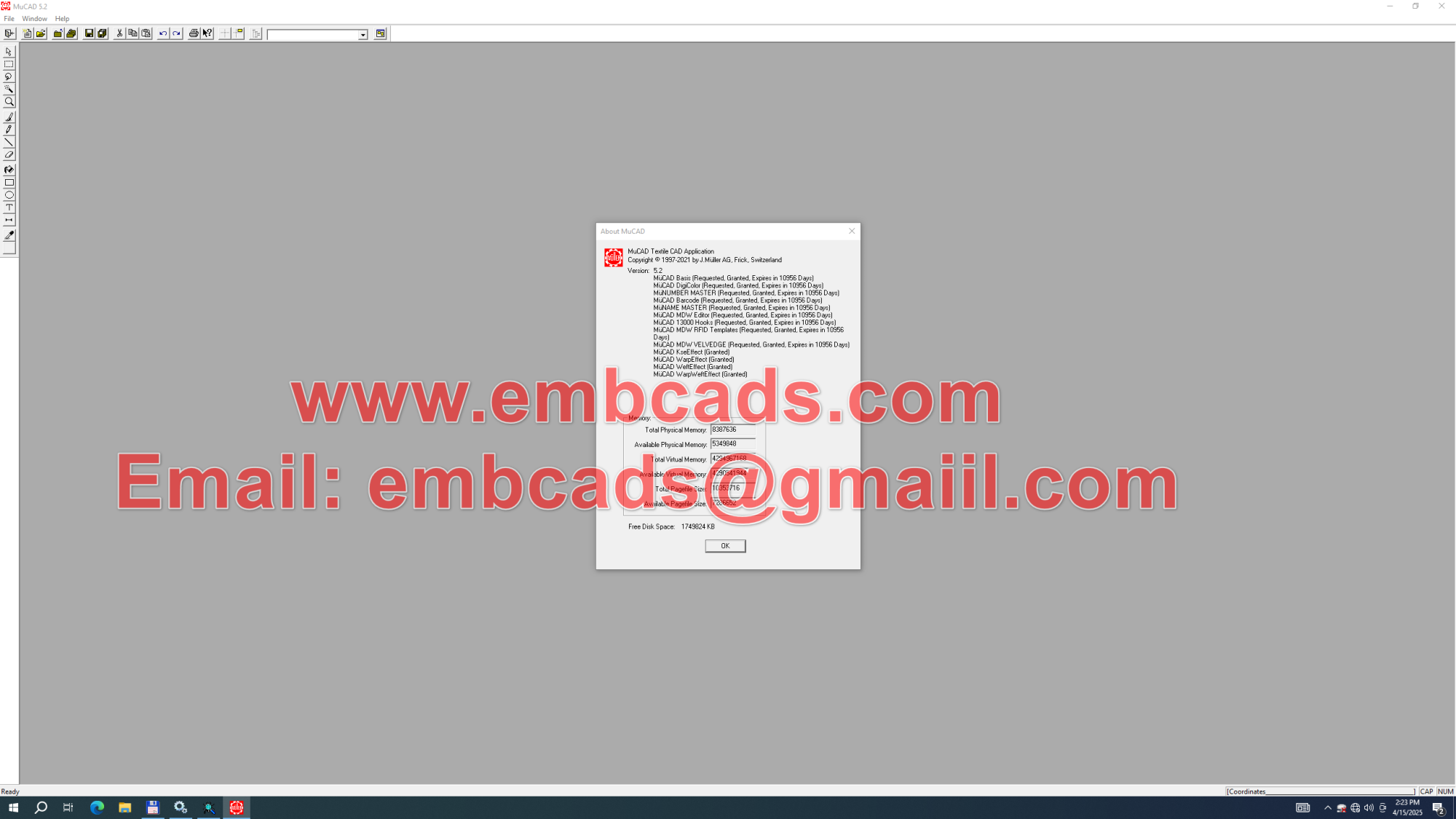 MUCAD 5.2 With DigiColor Full Options Activated | New - EmbCads ...