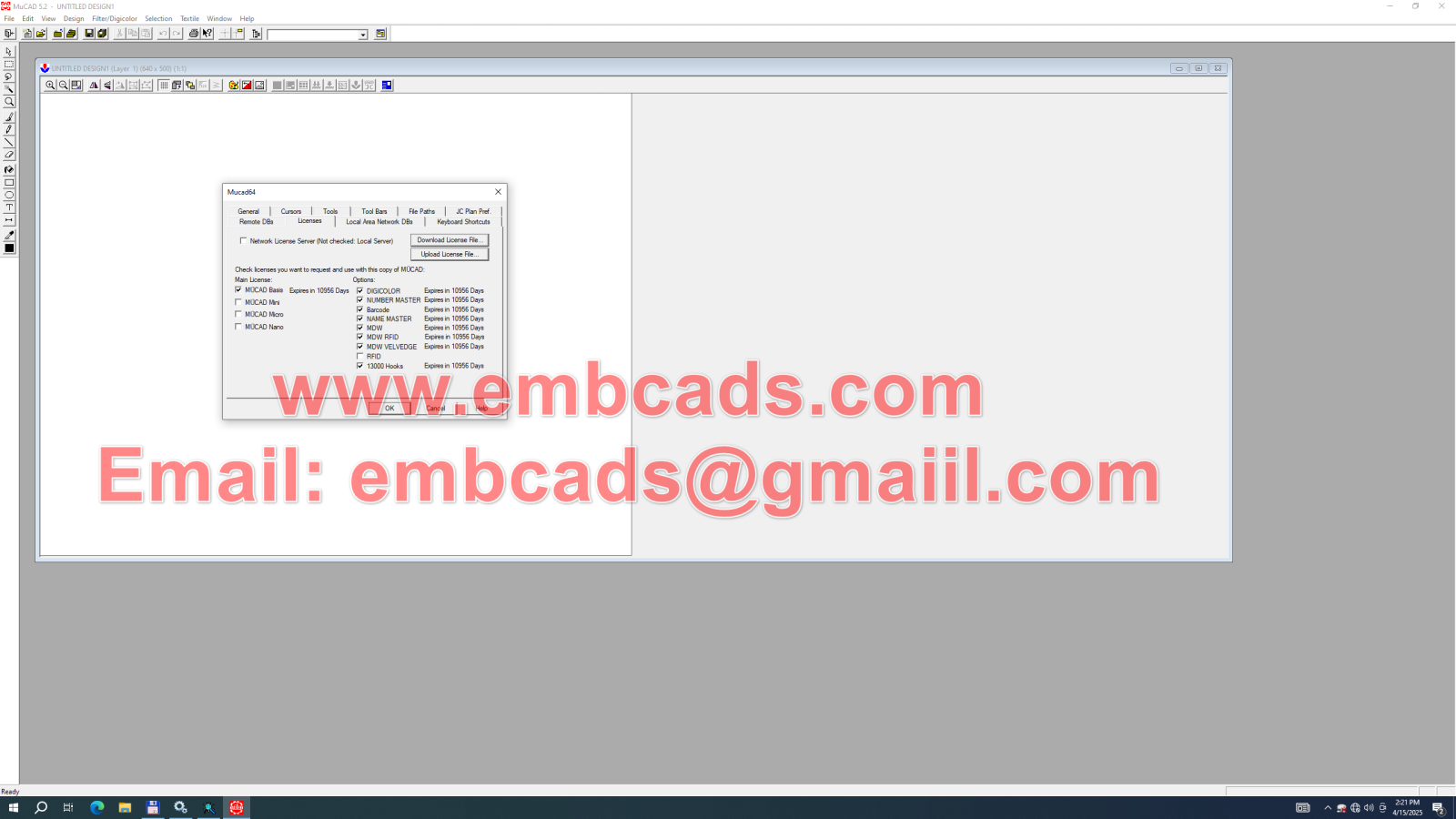 MUCAD 5.2 With DigiColor Full Options Activated | New - EmbCads ...